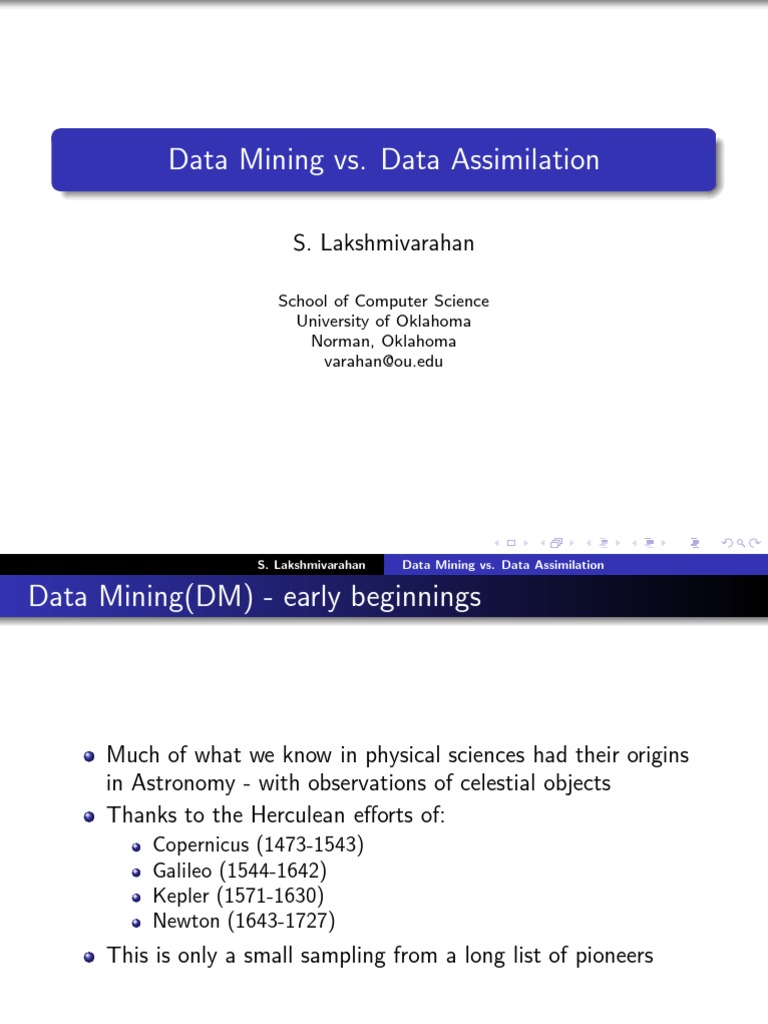 Data Assimilation Vs Data Mining | PDF | Inverse Problem | Least Squares