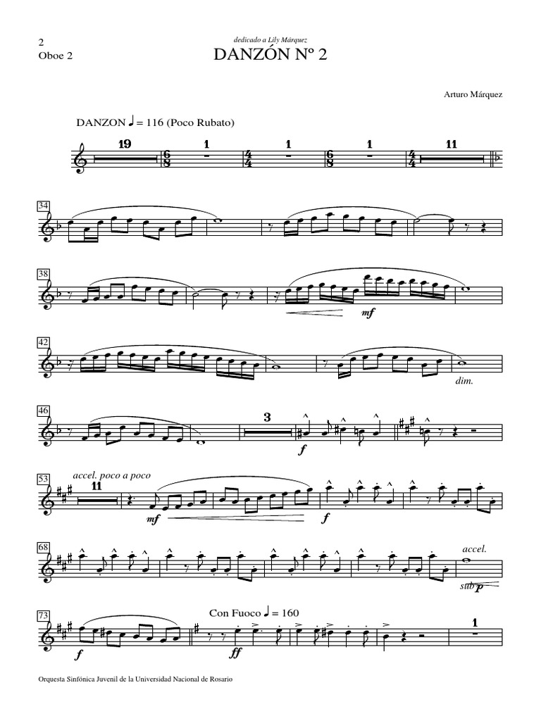Marquez - Danzón #2 - Oboe 02 | PDF