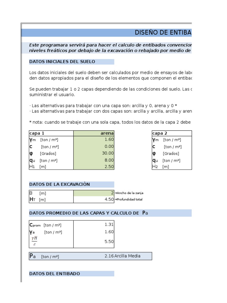 Diseño de Entibado Convencional en Madera | Descargar gratis PDF | El ...