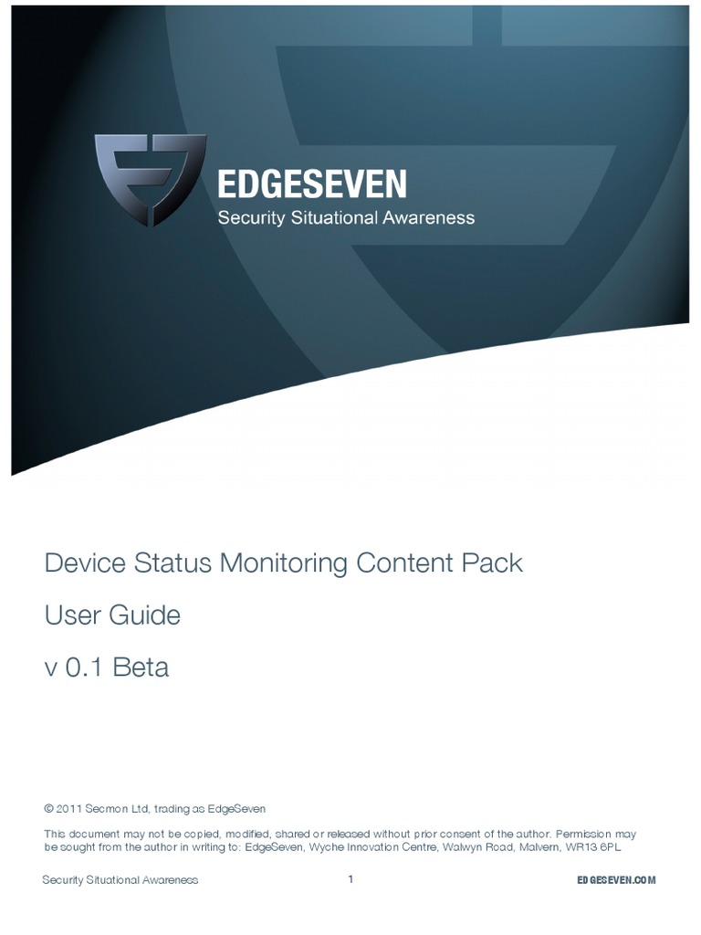 Device Status Monitoring Content Pack User Guide V 0.1 Beta | PDF ...