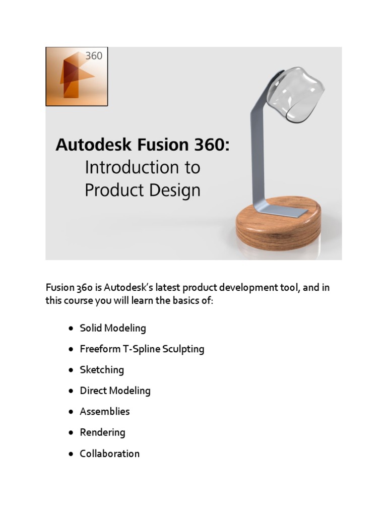 Fusion 360 Basics: Modeling & Design Course | PDF | Rendering (Computer ...
