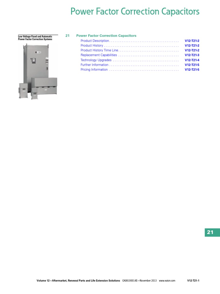 Low Voltage Fixed and Automatic Power Factor Correction Systems | PDF ...