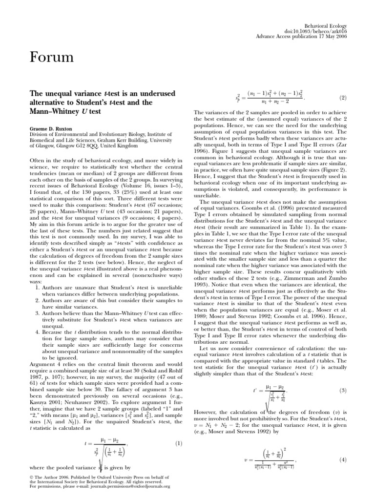 Welch t | Student's T Test | Statistical Hypothesis Testing | Free 30 ...