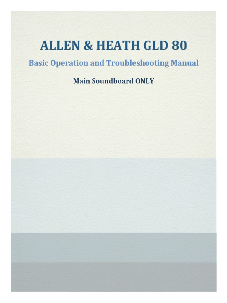 GLD Audio Panel Setup Guide | PDF | Equalization (Audio) | Sound Technology