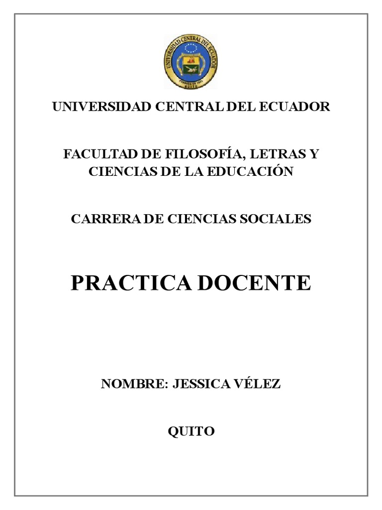 Carátula para Práctica Docente | PDF