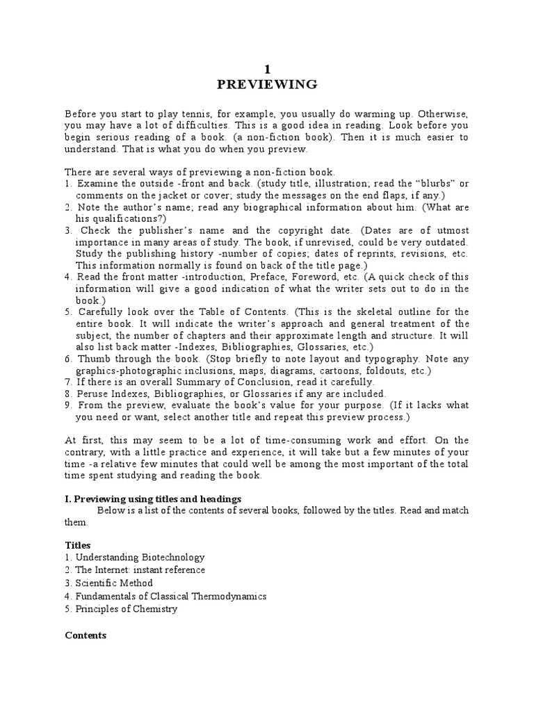 1 Previewing | PDF | Book Design | Scientific Method