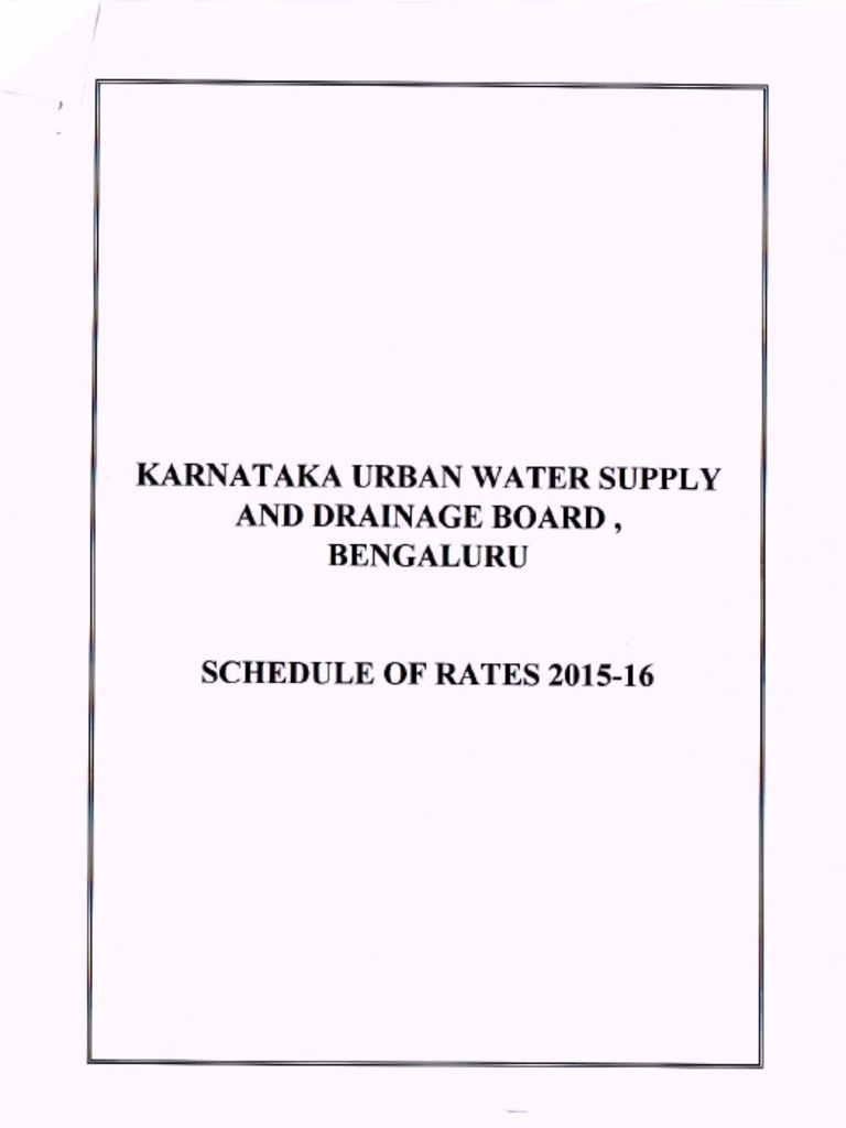 Schedule of Rates 2015 16 | PDF