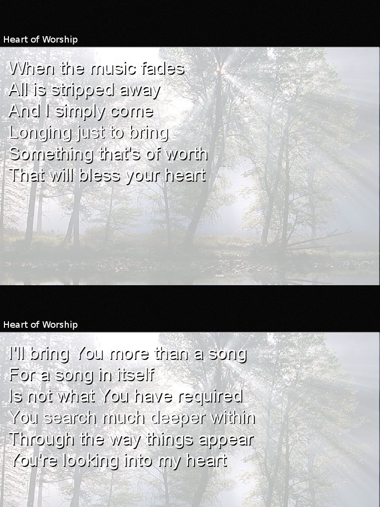 Heart of Worship Lyrics Summary | PDF
