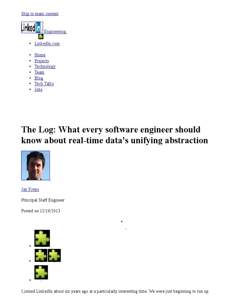 The Log: What Every Software Engineer Should Know About Real-Time Data's Unifying Abstraction ...