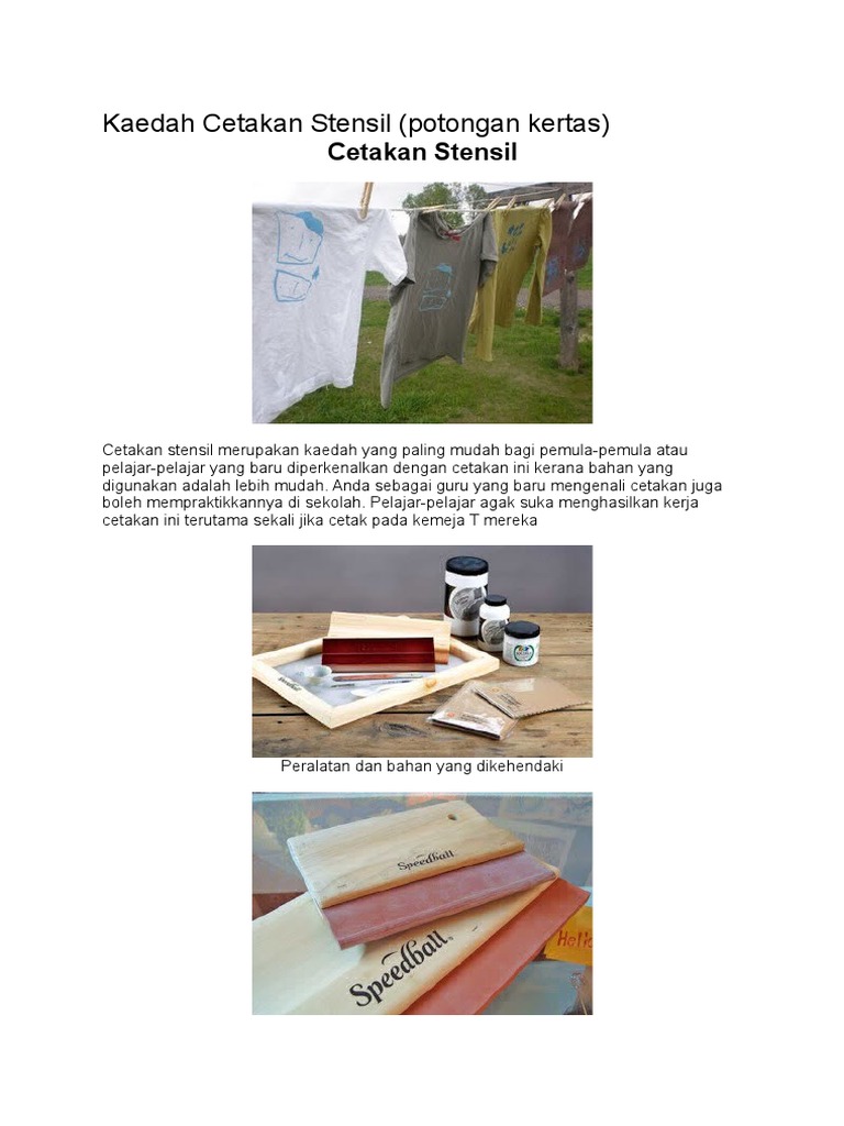 Kaedah Cetakan Stensil | PDF