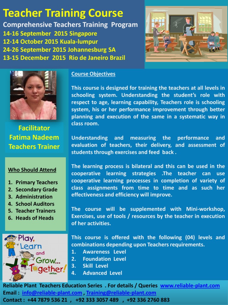 Train The Teacher Training Course Brochure RP Education Series | PDF ...
