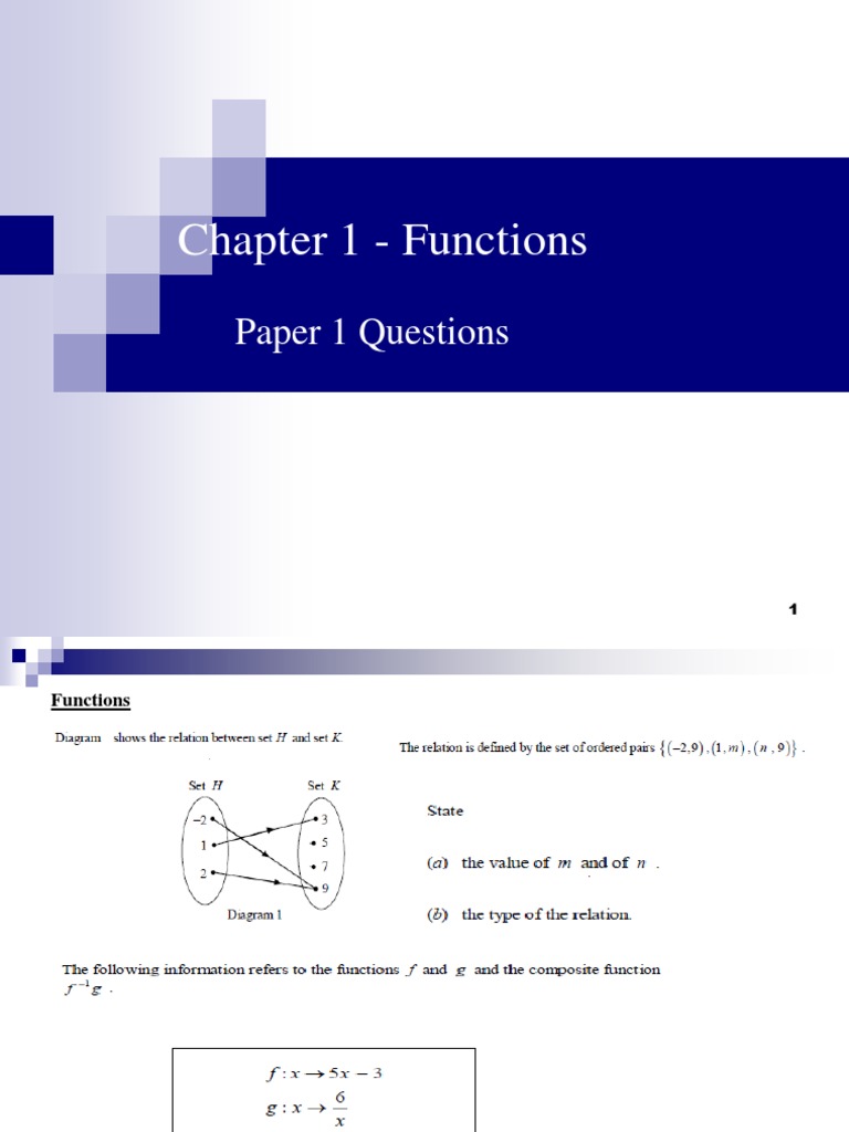 Chapter 1 - Functions (Ans) PDF | PDF
