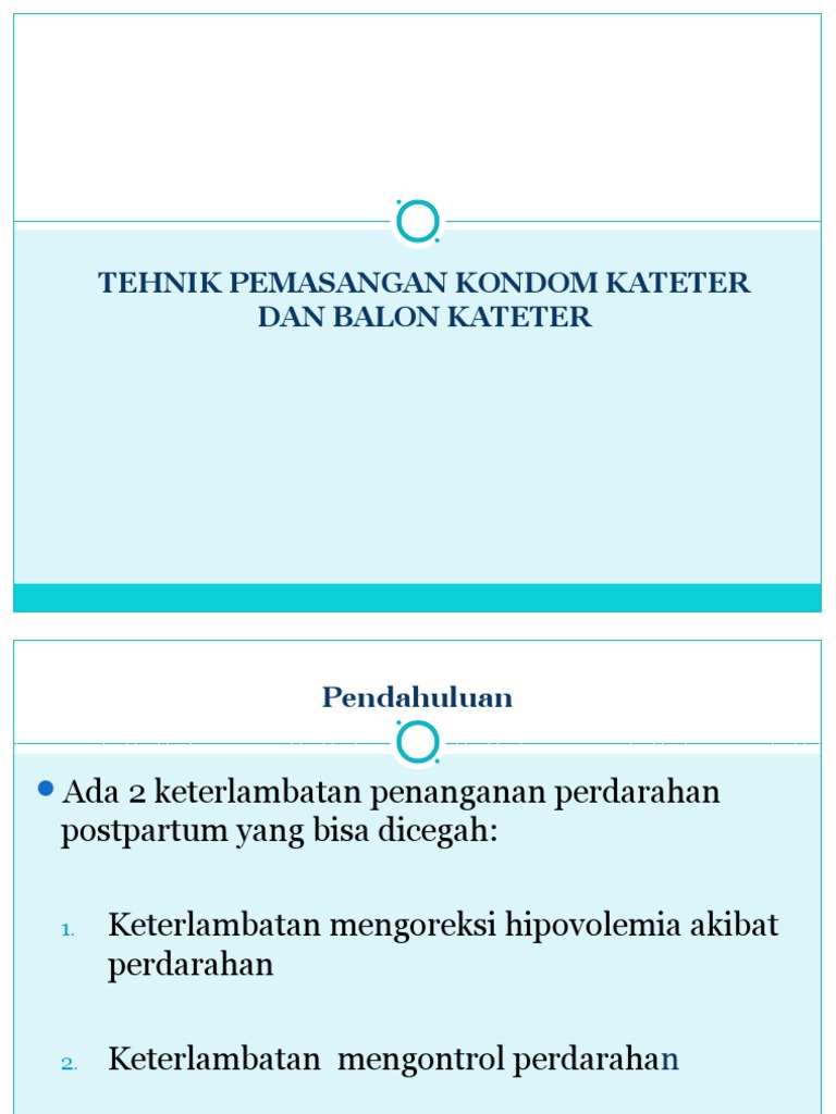 Tehnik Pemasangan Kondom Kateter Dan Balon Kateter DR - Shinta | PDF