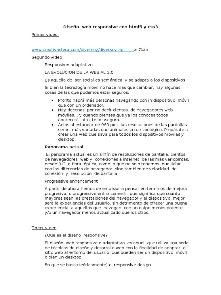 Diseño Web Responsive Con Html5 y Css3 | PDF | Hojas de estilo en ...