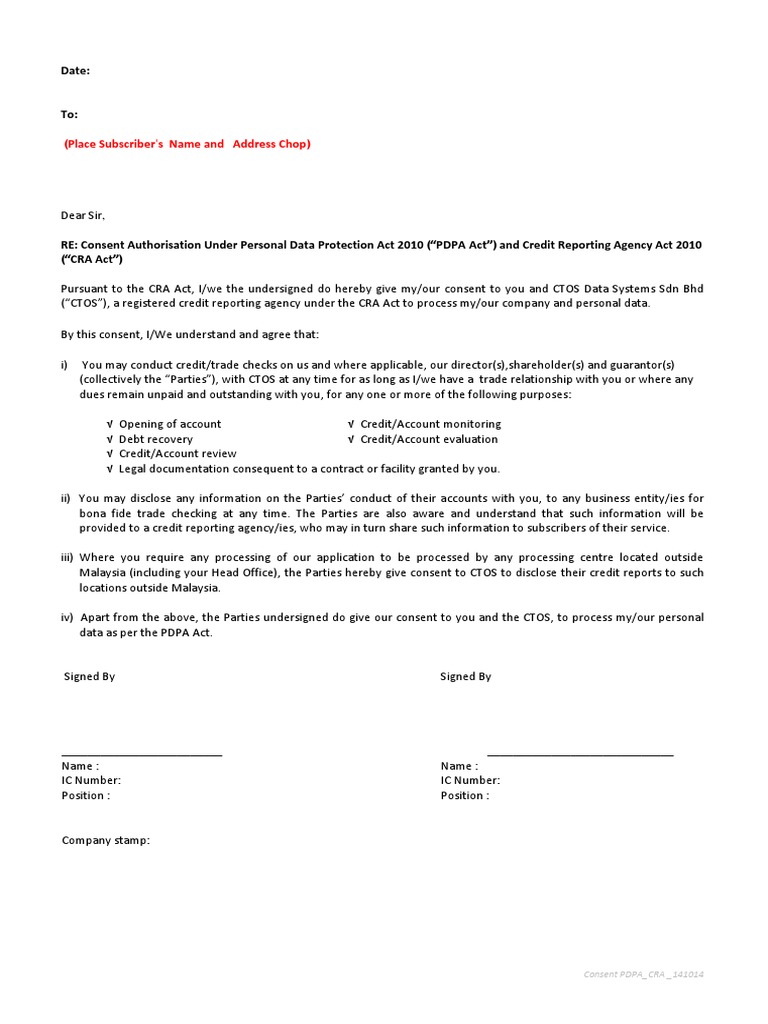 CTOS Letter | PDF