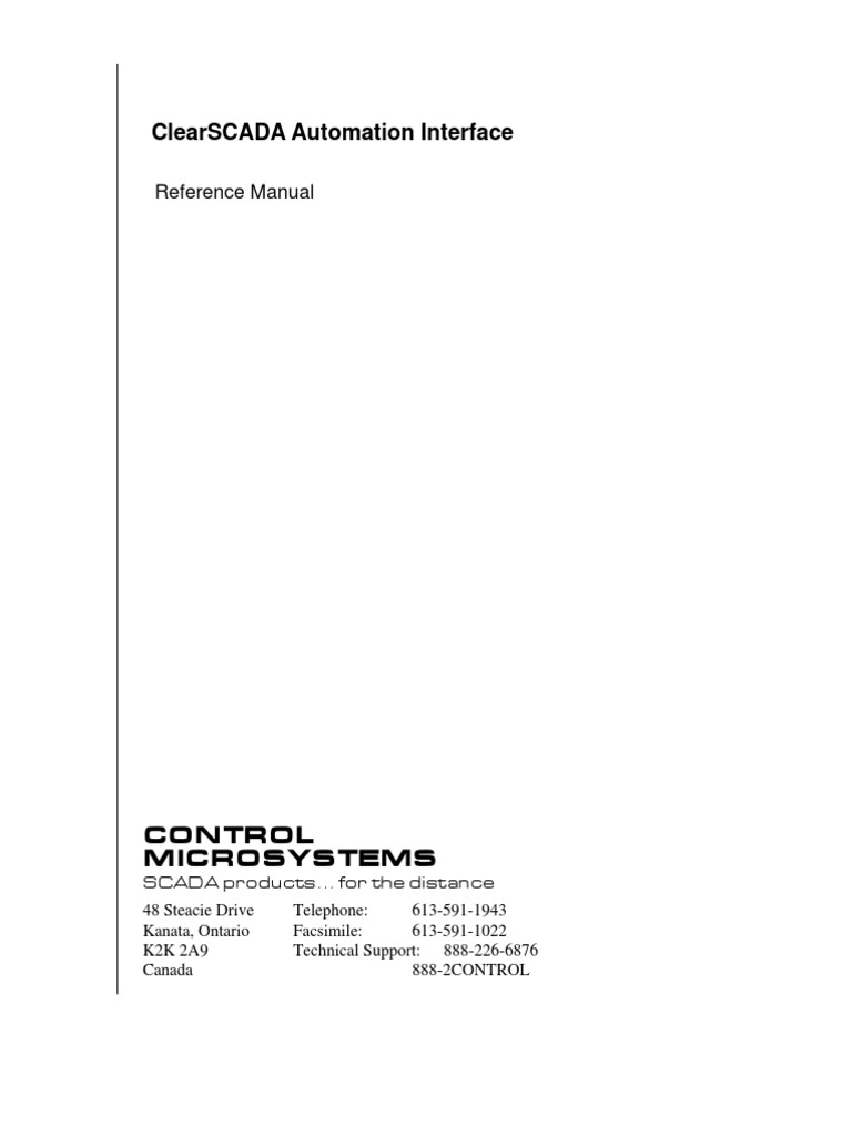 ClearSCADA Automation Interface Reference | PDF | Class (Computer Programming) | Object ...