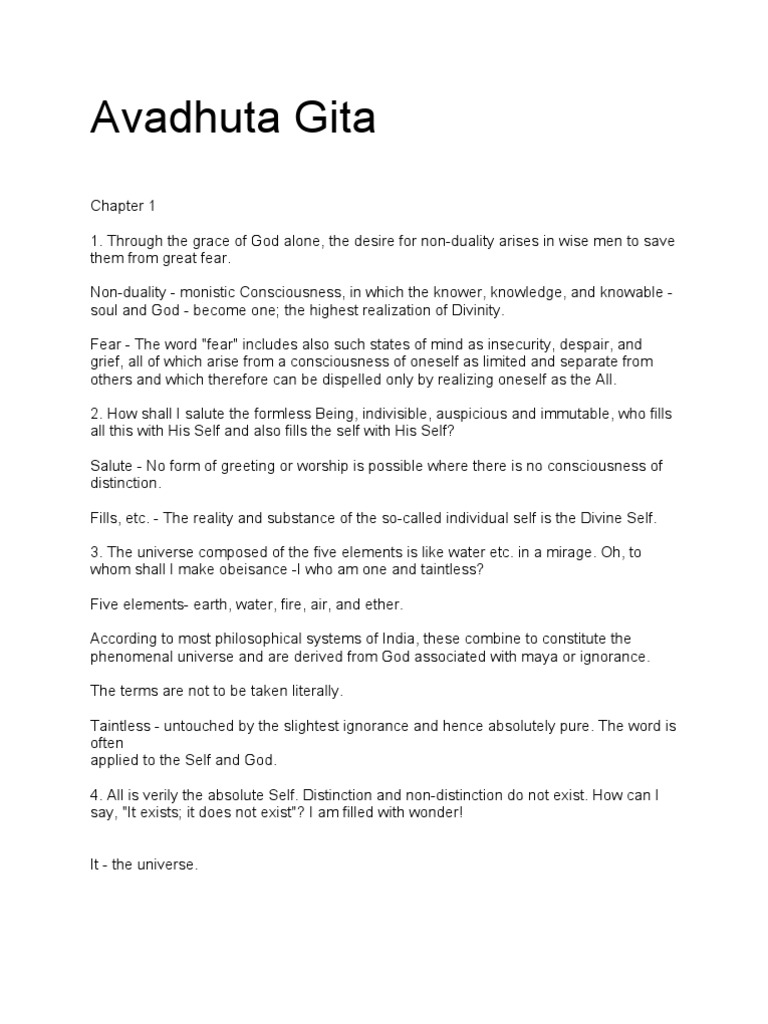 Avadhuta Gita | PDF | Yoga | Brahman
