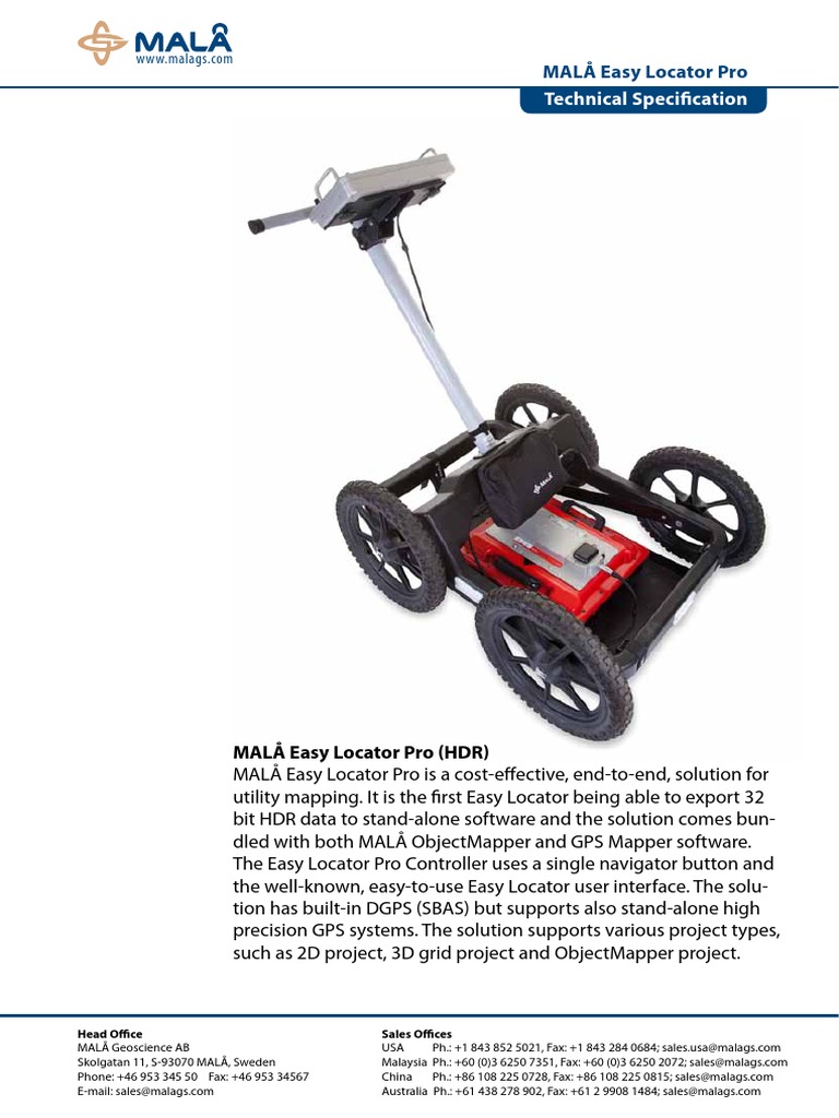 Mala Solutions - Easylocator HDR Pro | PDF | Global Positioning System ...