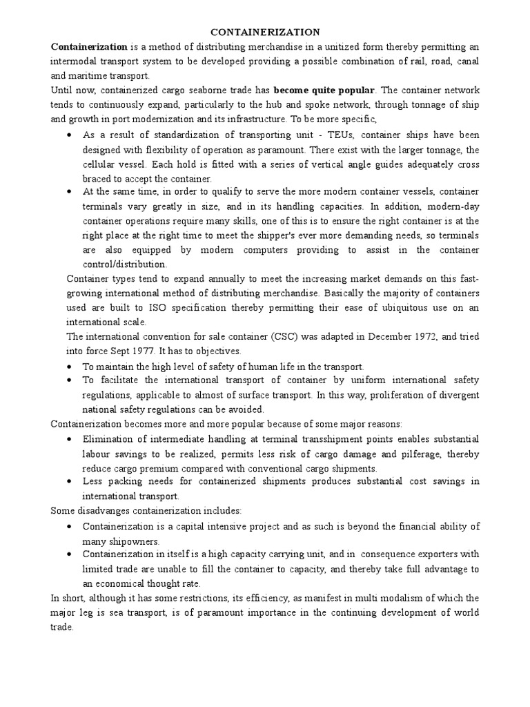 Containerization Containerization Is A Method of Distributing ...