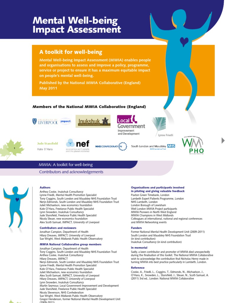 Mental Well Being Impact Assessment A Toolkit For Well Be | PDF ...