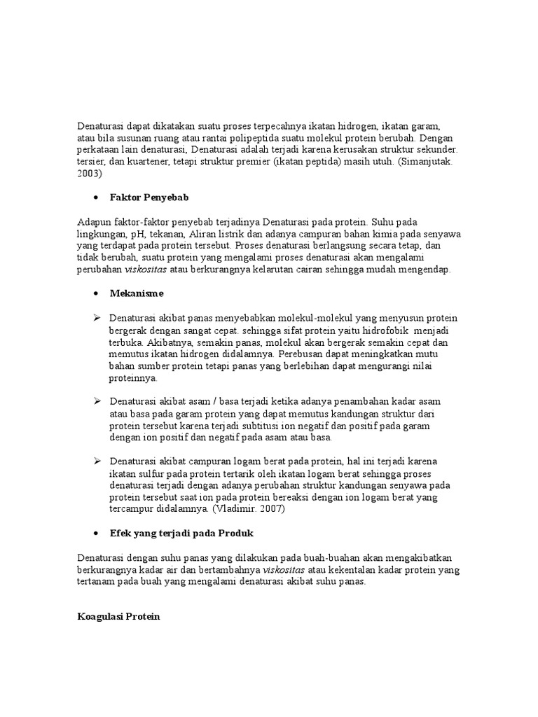 Denaturasi Protein | PDF