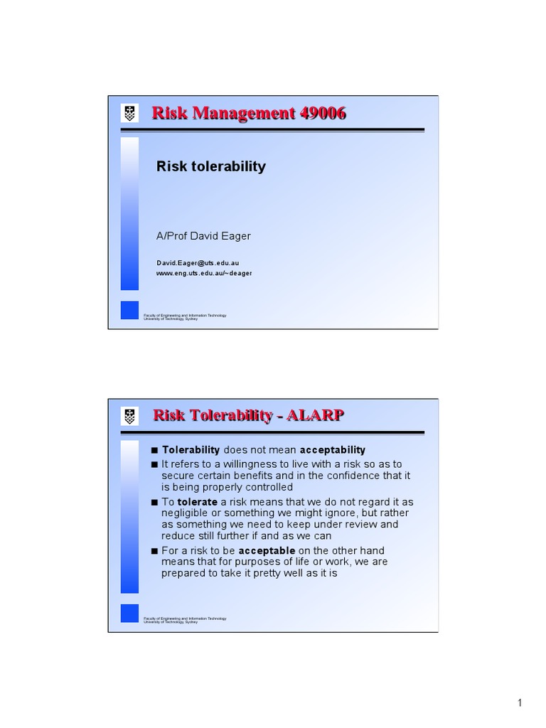 03 49006 Risk Tolerability ALARP v02 | PDF | Risk Management | Risk 03 49006 Risk Tolerability ALARP v02 | PDF | Risk Management | Risk