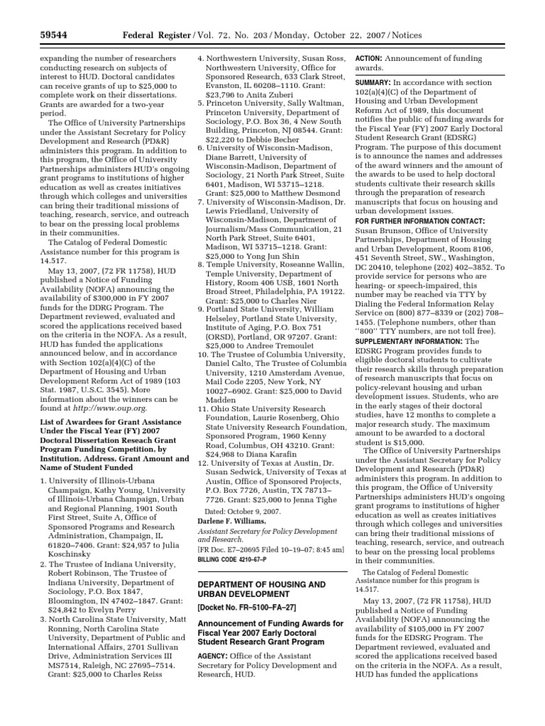 Notice: Grants and Cooperative Agreements Availability, Etc.: Early ...