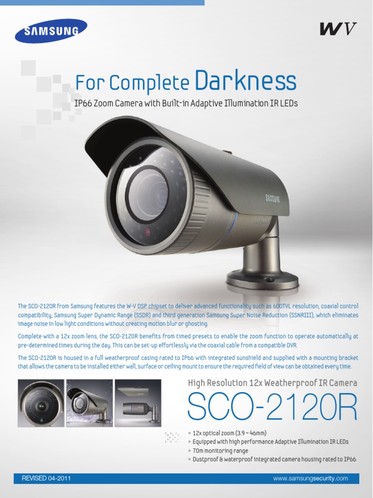 SCO 2120R Datasheet | PDF | Optical Resolution | Zoom Lens