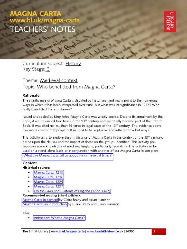 K3 Lesson Plan Magna Carta | PDF | Magna Carta