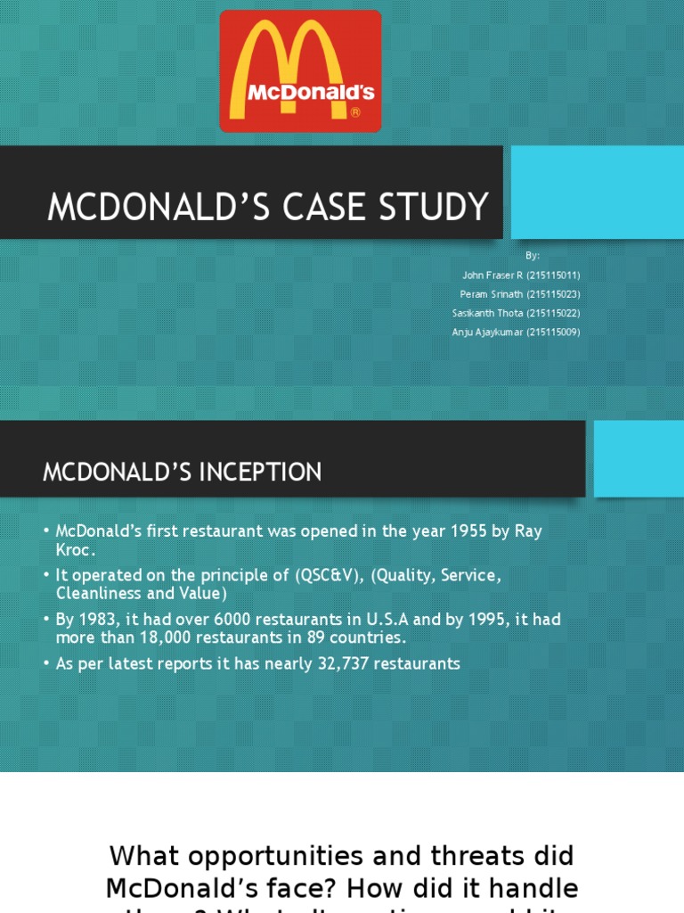 Mcdonald's Case Study | Download Free PDF | Mc Donald's | Fast Food Restaurants