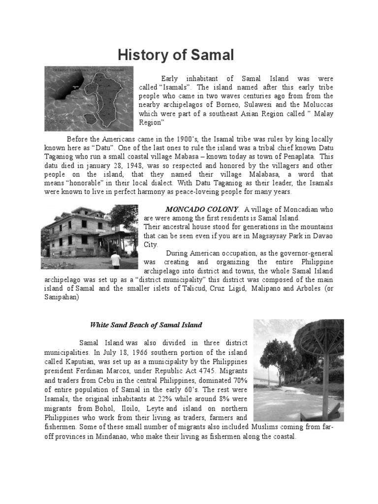 History of Samal | Philippines | Southeast Asia