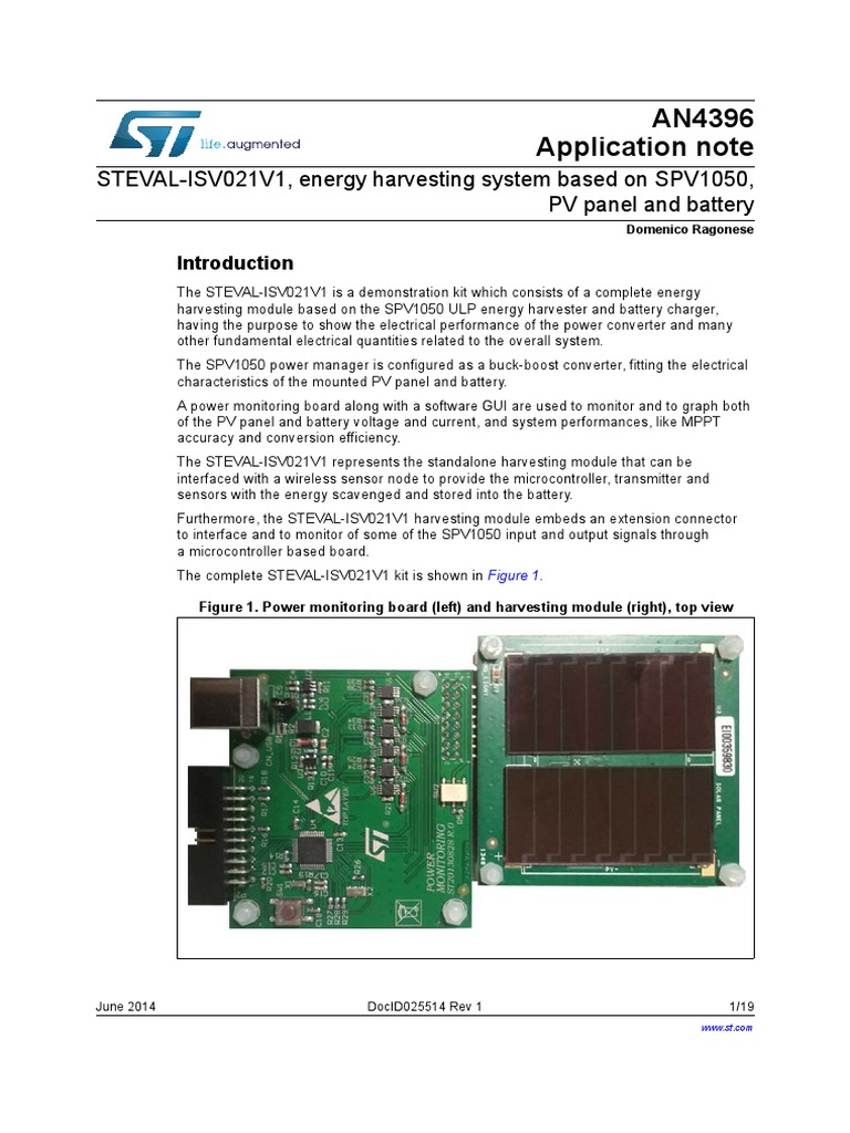 AN4396 Application Note For ST Evaluation Board Based On The SPV1050 ...