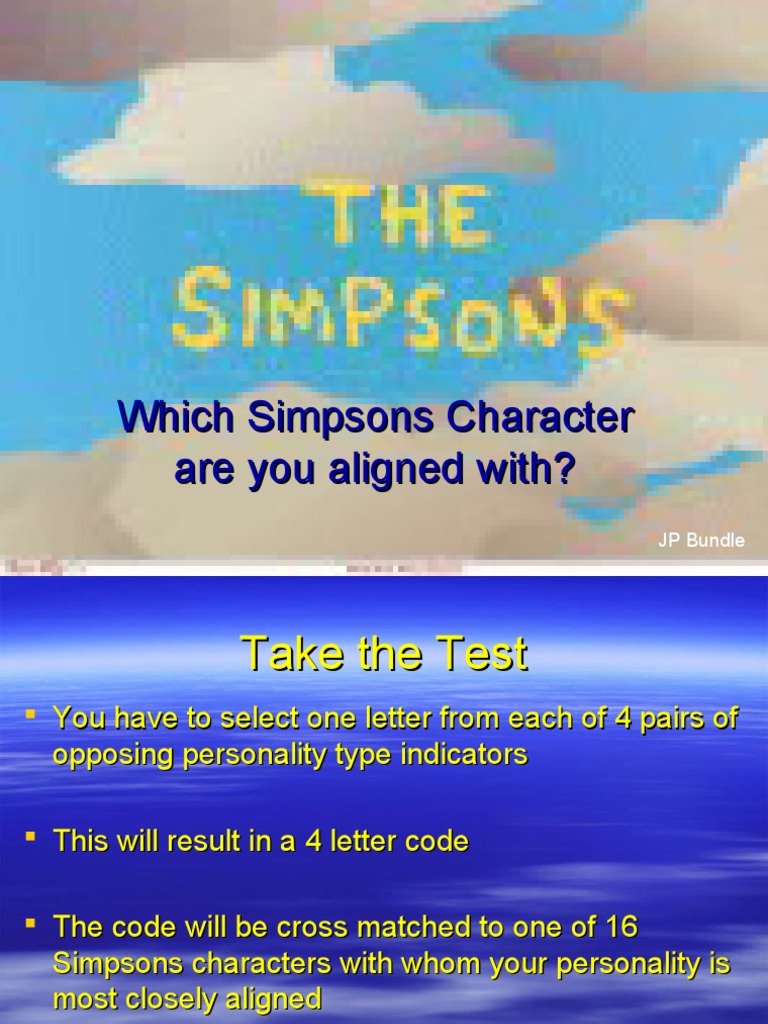 Simpsons Personality Quiz | PDF | Television Series Created ...