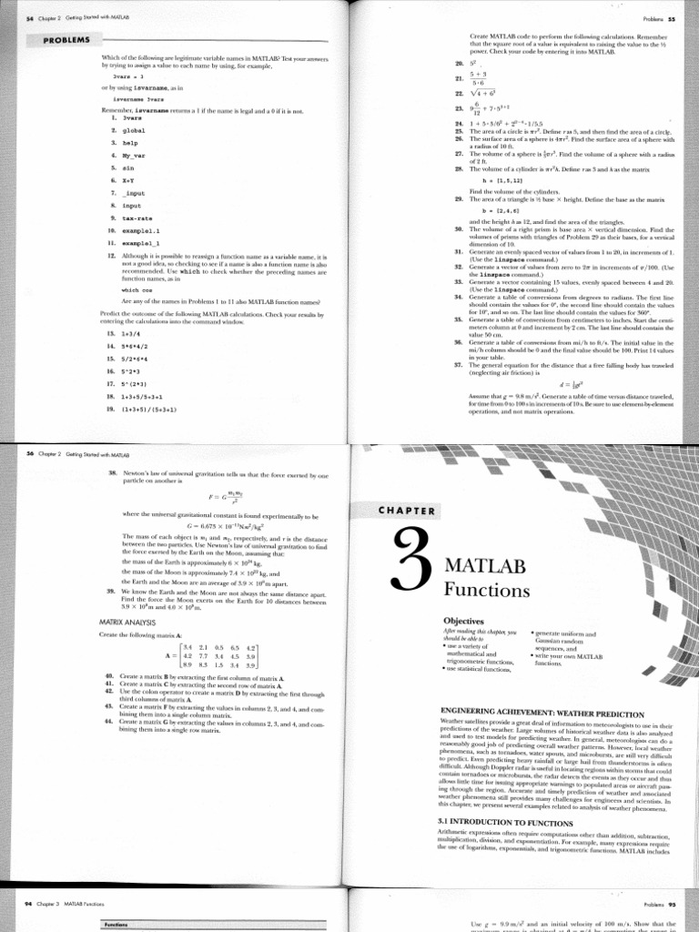 Introduction To MATLAB 3rd Ed Etter Problems | PDF | Interpolation ...