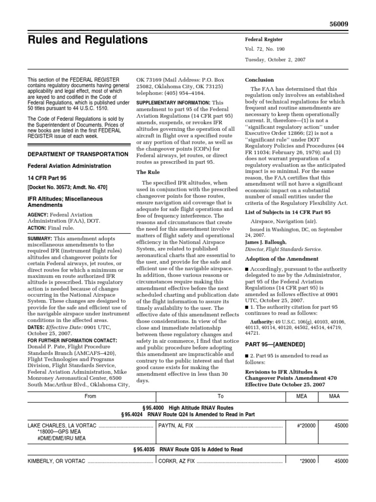 Rule: IFR Altitudes | PDF | Federal Aviation Administration ...