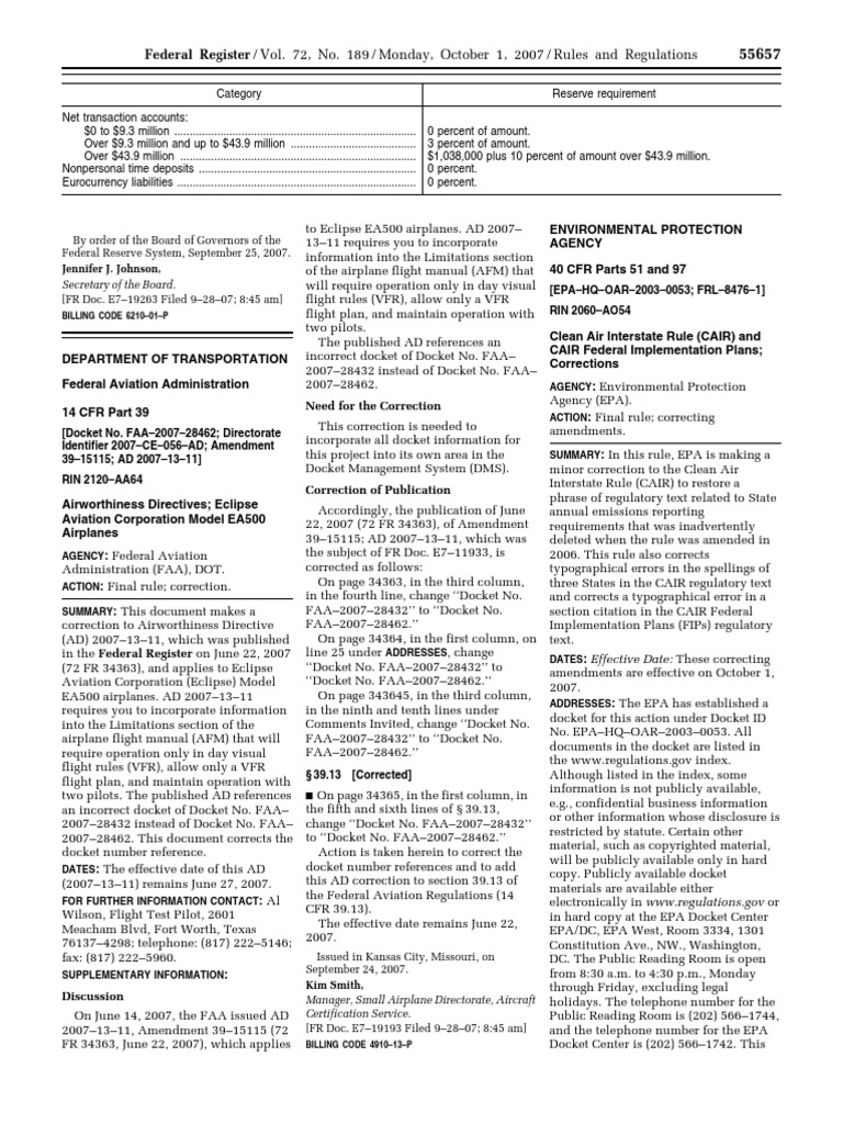 Rule: Air Quality Implementation Plans: Preparation, Adoption, and Submittal— Clean Air ...