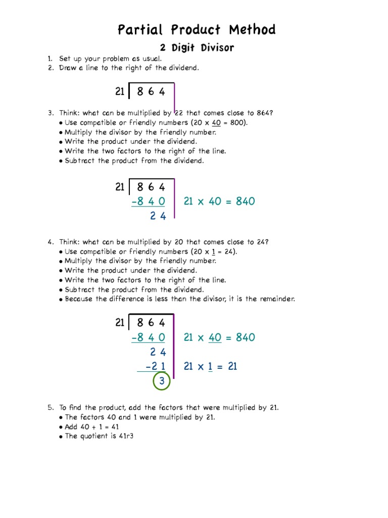 Partial Product Division | PDF