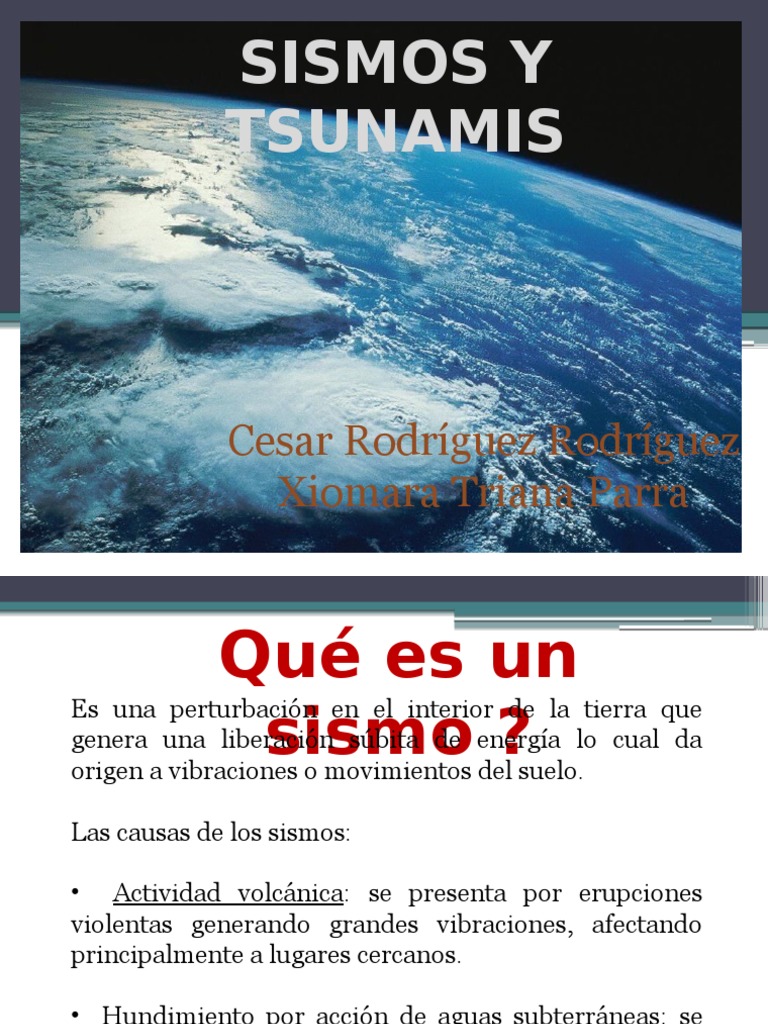 Sismos PRESENTACIÓN | PDF | Tsunami | Temblores