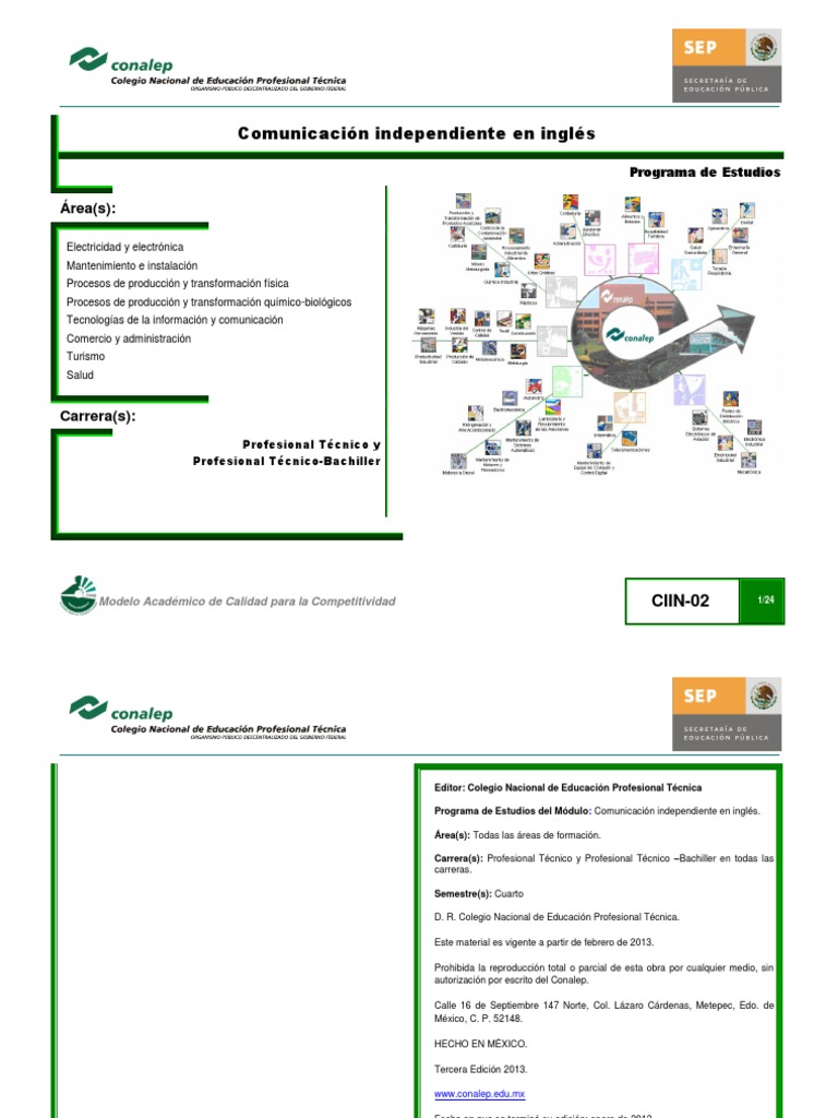 Programa Comunicacion Independient en Ingles 02 | PDF | Toma de ...