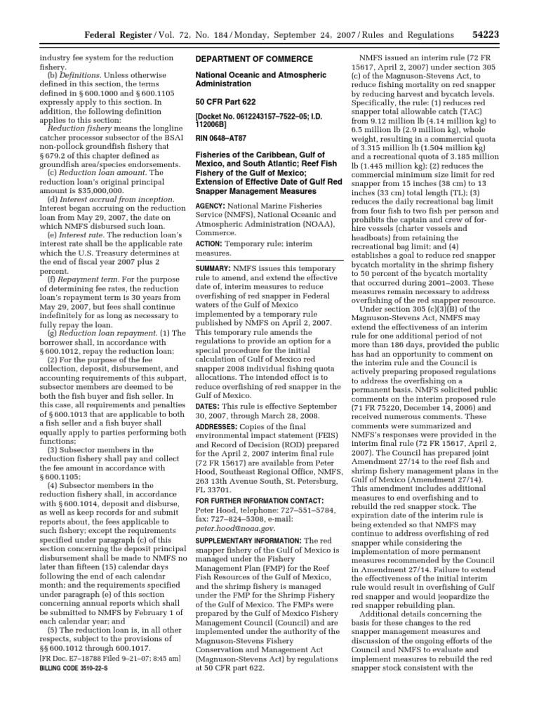 Rule: Fishery Conservation and Management: Caribbean, Gulf, and South ...