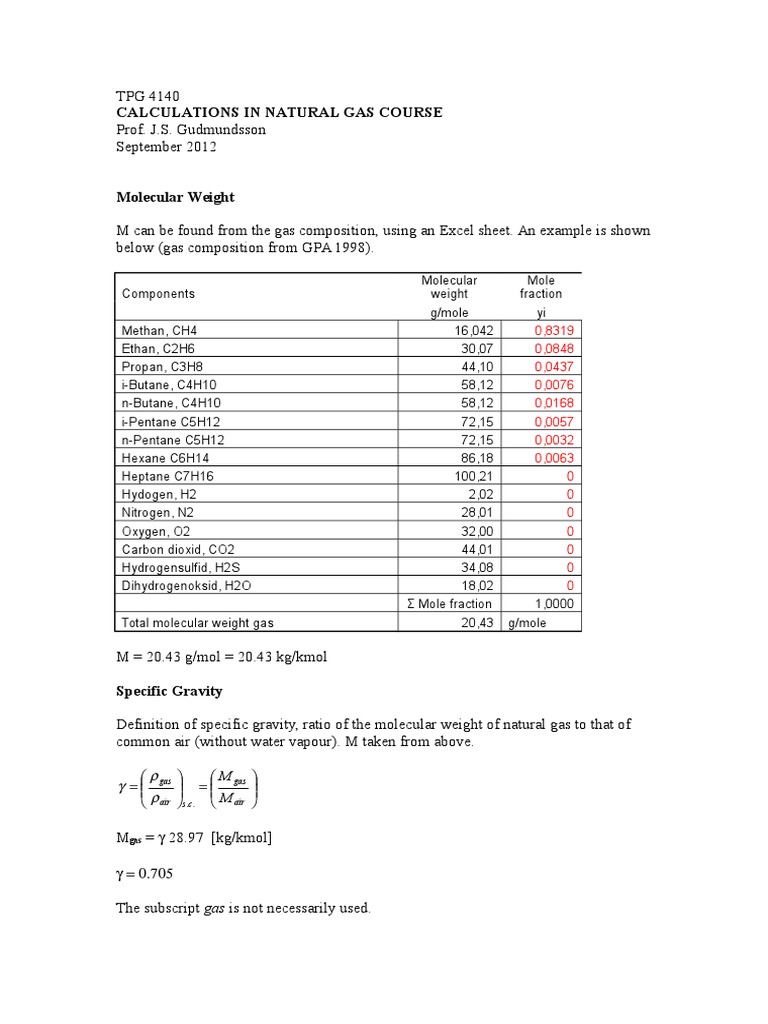 Calculation of Key Natural Gas Properties and Pipeline Sizing Using ...