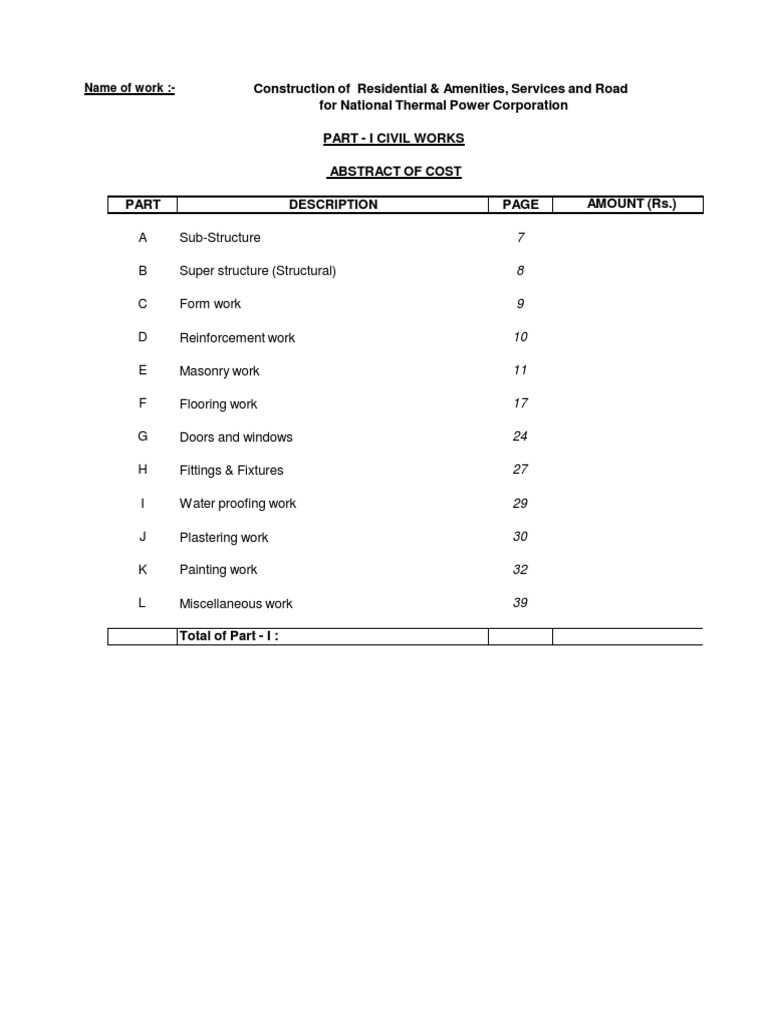 (381611313) BOQ Earthwork | PDF | Sheet Metal | Concrete