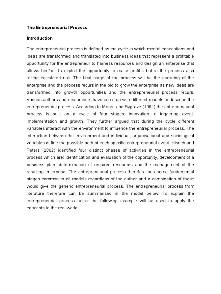 The Entrepreneurial Process | PDF | Entrepreneurship | Venture Capital