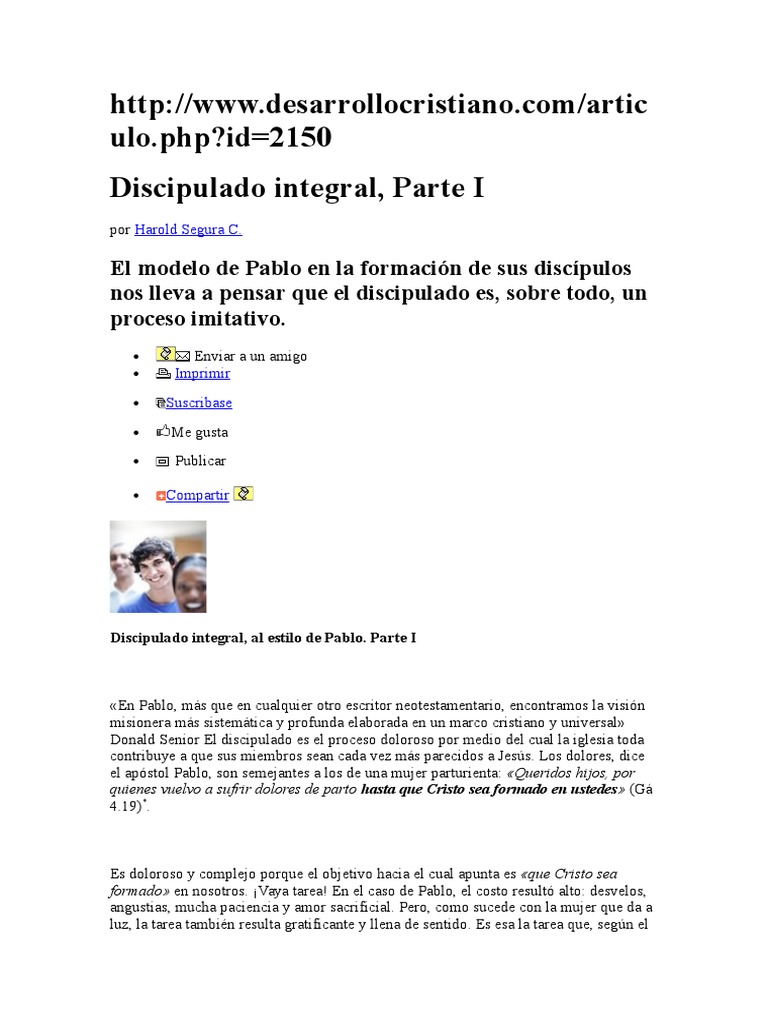 Discipulado Integral | PDF | Pablo el apóstol | Jesús