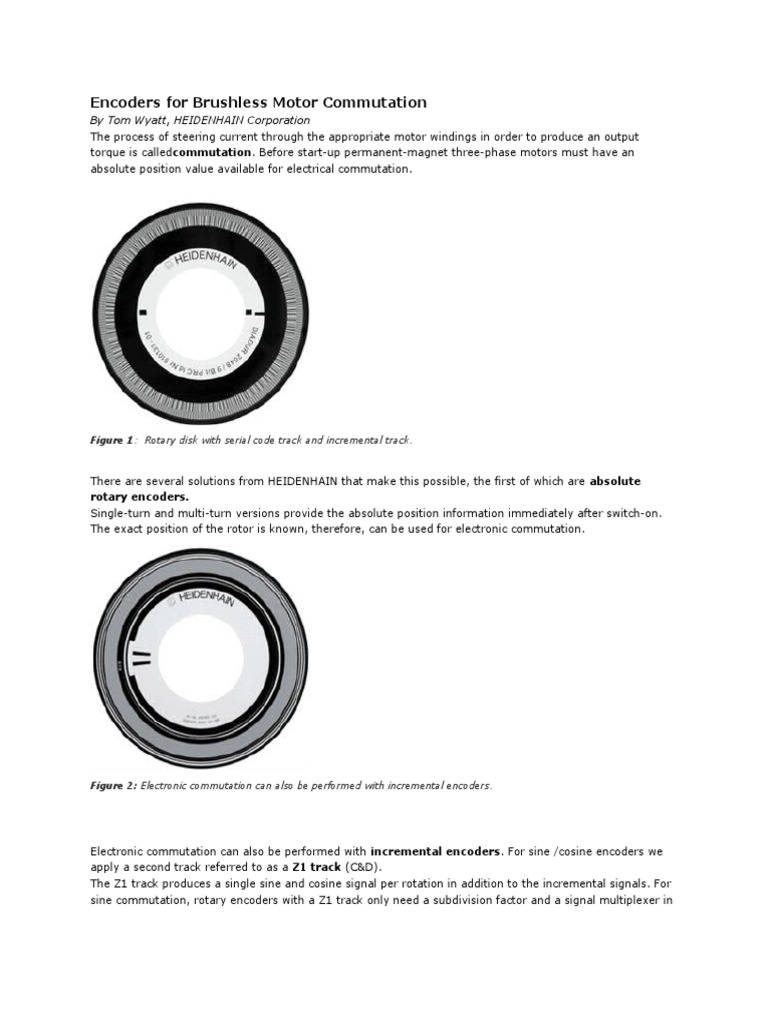 Encoders For Brushless Motor Commutation HEIDENHAIN | PDF | Electrical ...