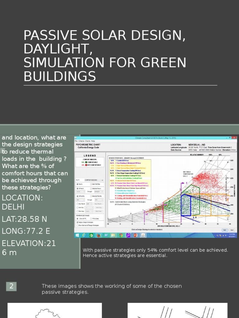 Passive Solar Design, Daylight, Simulation For Green Buildings | PDF