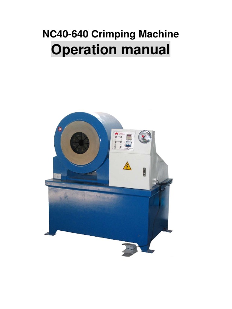 Operation Manual of Crimping Machine | PDF | Valve | Machines