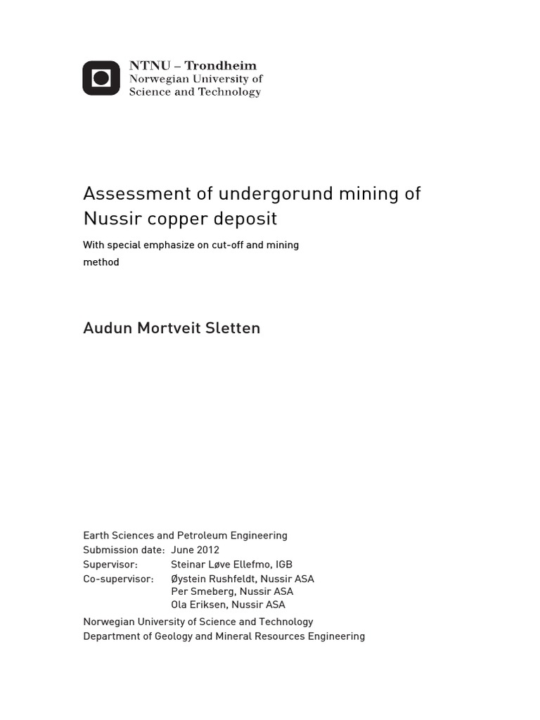 Sub Level Stoping | PDF | Mining | Science