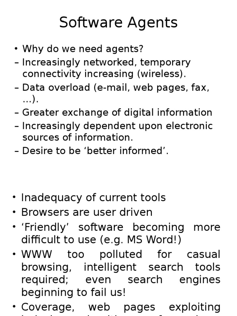 An Introduction to Software Agents: Their Types, Characteristics and ...