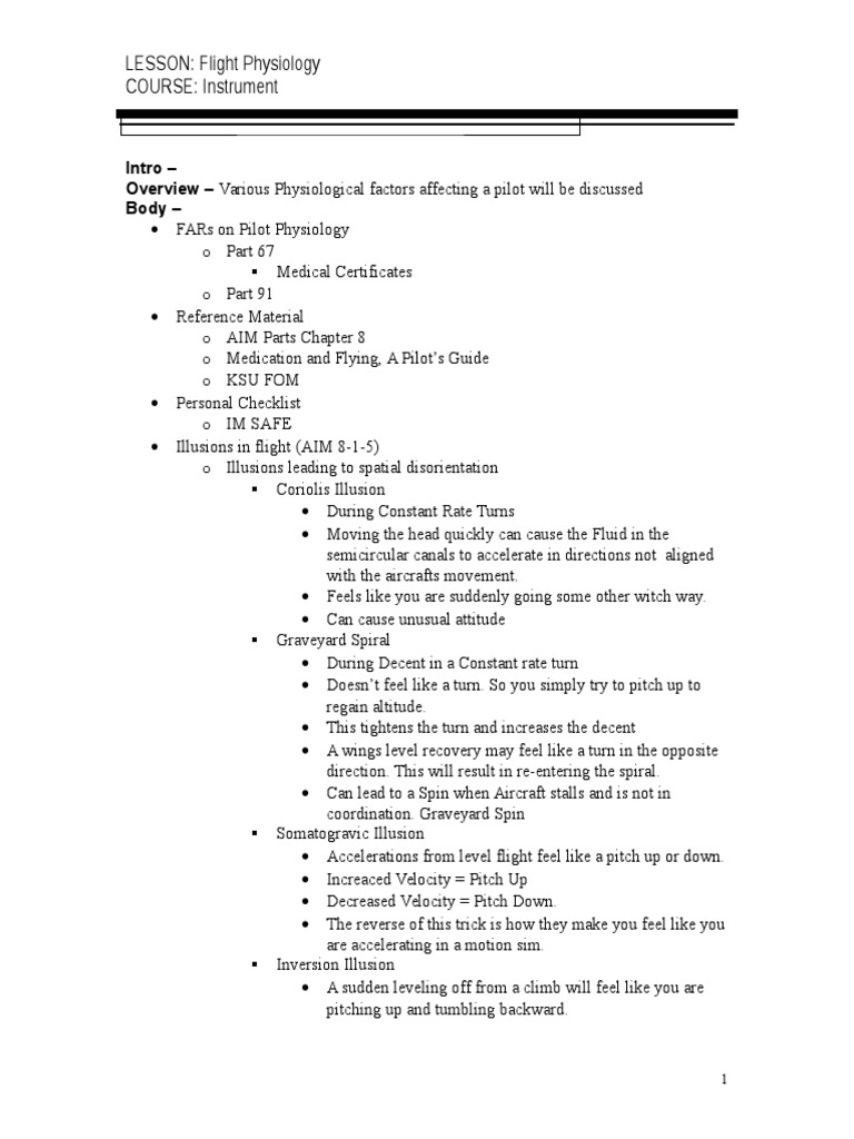Flight Physiology | PDF | Hypoxia (Medical) | Science